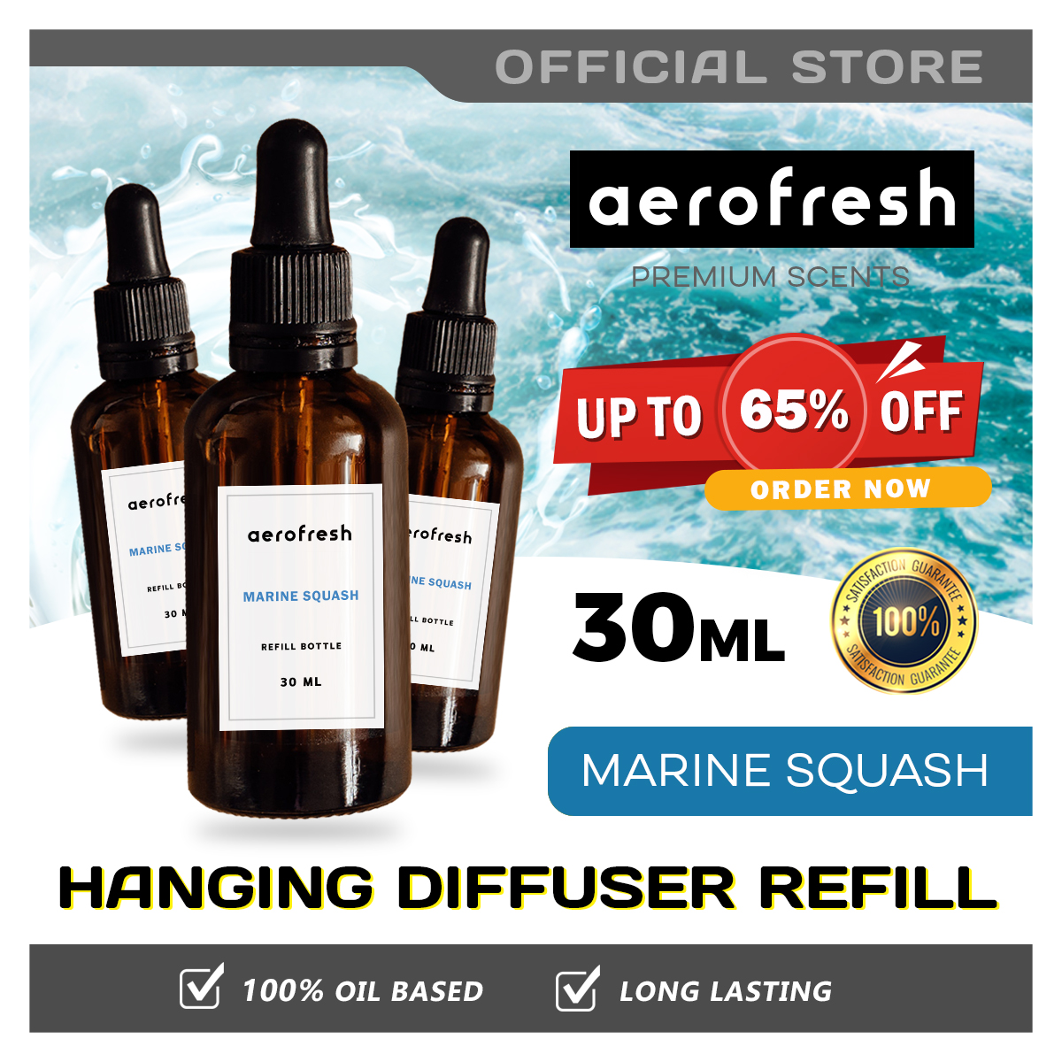 Aerofresh Hanging Diffuser Marine Squash 10ml Air freshener Marine ...