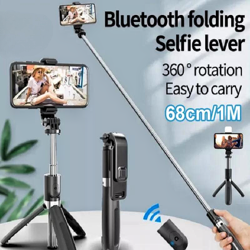 S03S 4 in 1 Multifunctional Selfie Stick 360° rotation with LED Light ...