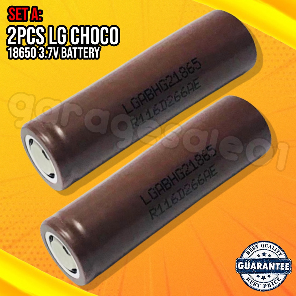 ⚡2PC Vape Battery LG choco 18650 Rechargeable battery w Universal Li ...