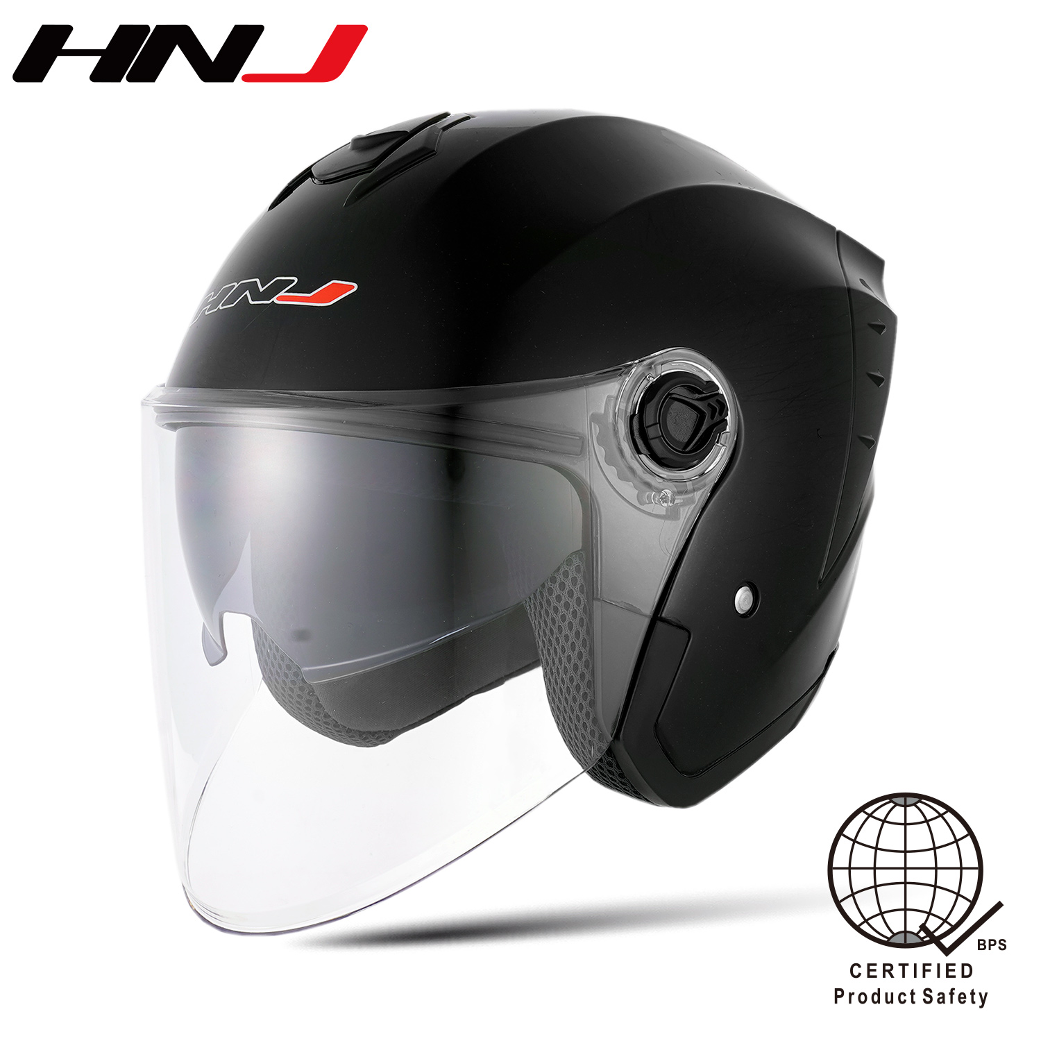 HNJ A623 PLAIN HALF FACE DUAL VISOR MOTORCYCLE HELMET WITH PS MARK ...