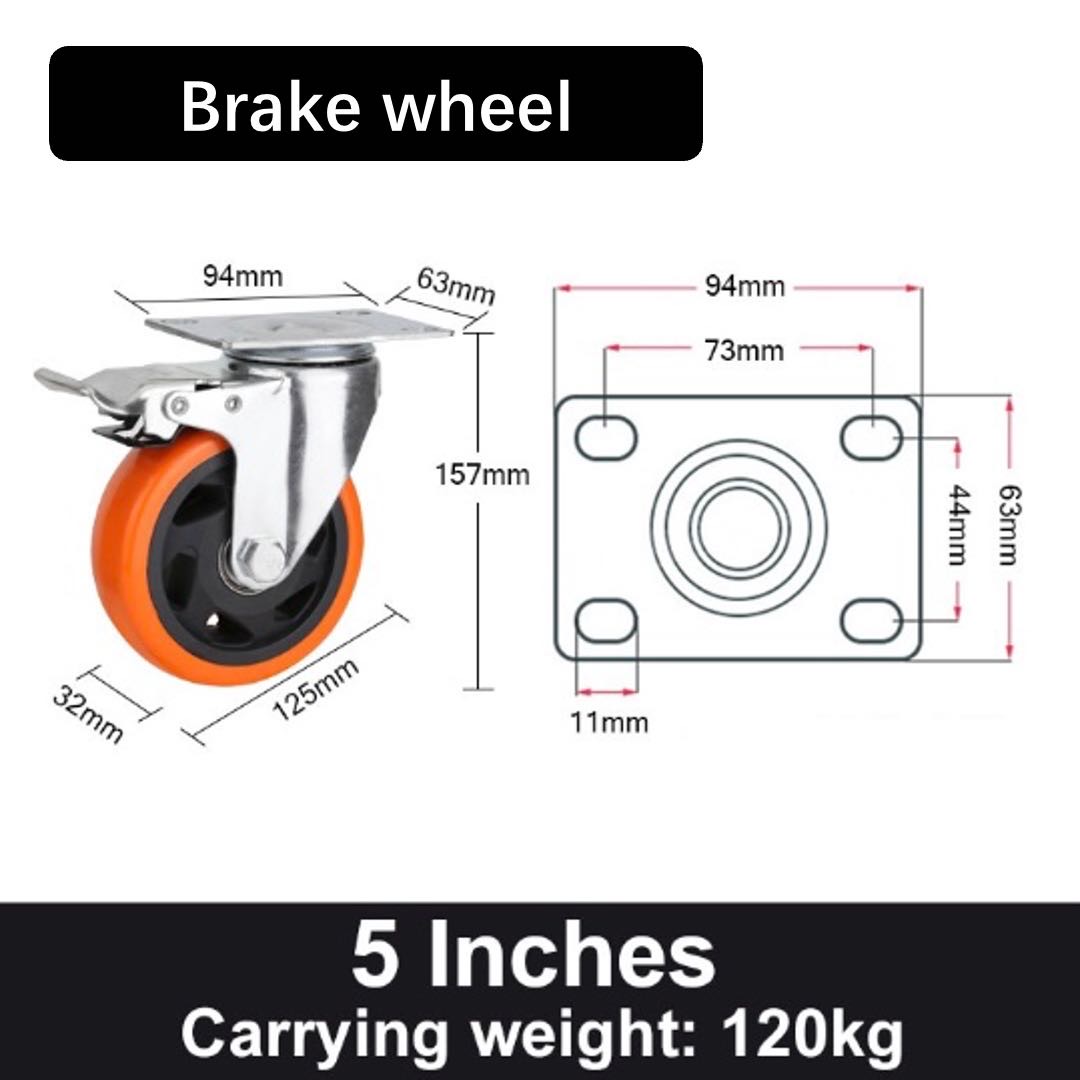 Caster Heavy Duty PU Wheel push cart wheel,PU Material Fixed wheel ...