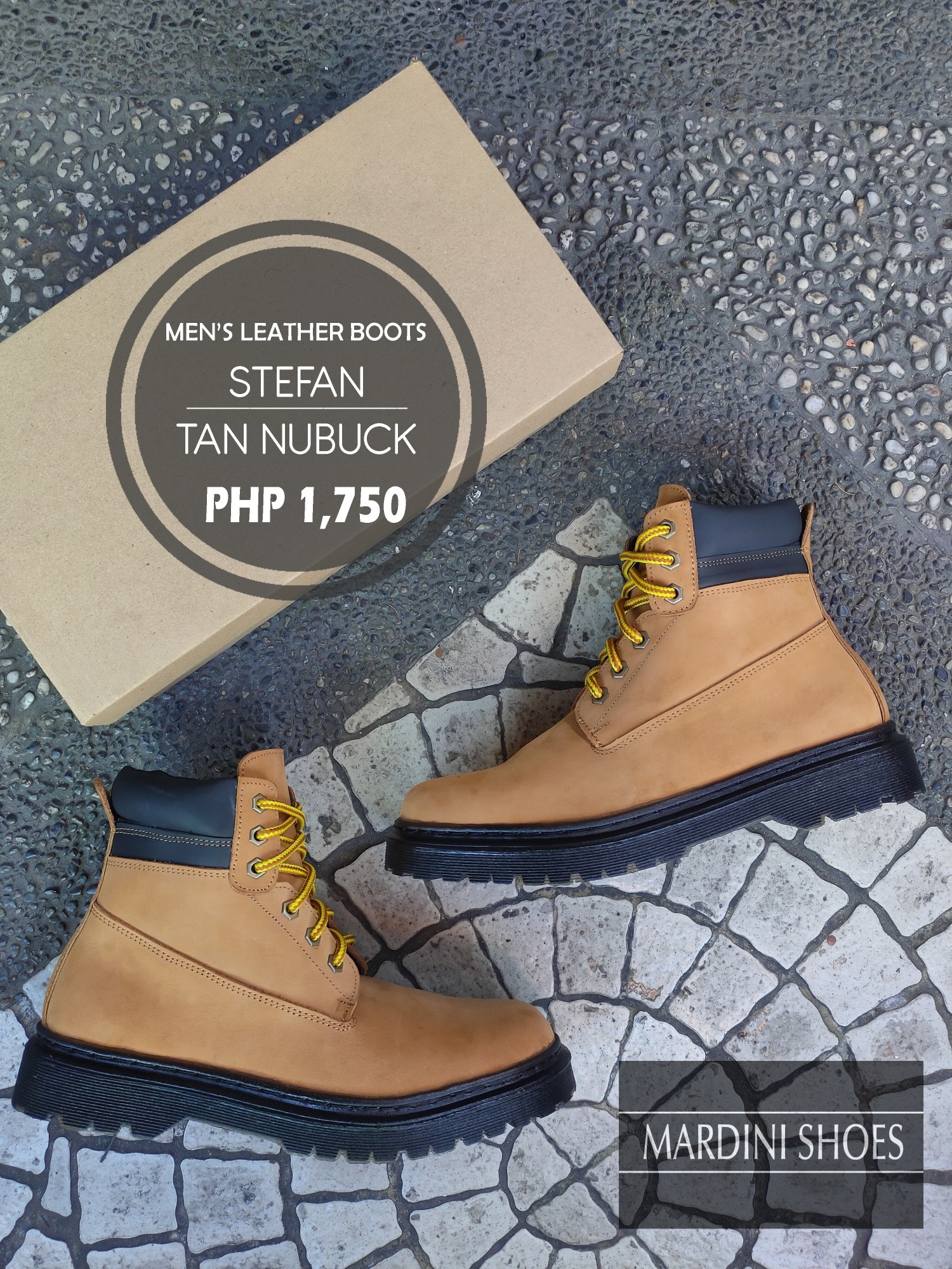 Mardini Shoes - Marikina - Men's Boots - Stefan Tan Nubuck | Lazada PH