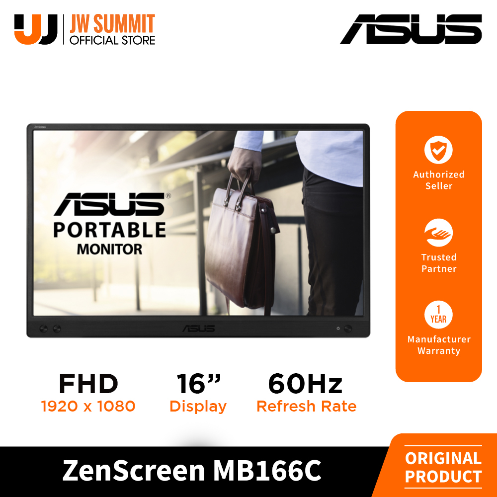 Asus ZenScreen MB166C 16" Full HD USB Type-C IPS Technology 5ms 60Hz ...