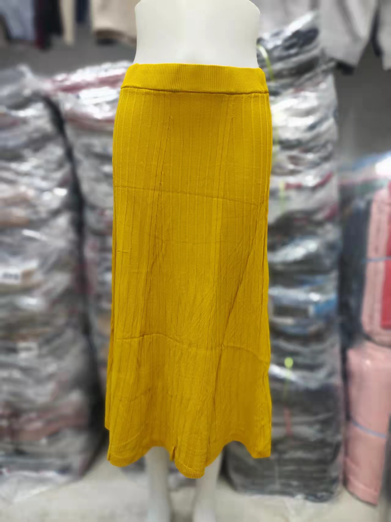 #2012 long knitted skirt plain skirts below the knee for womens long ...