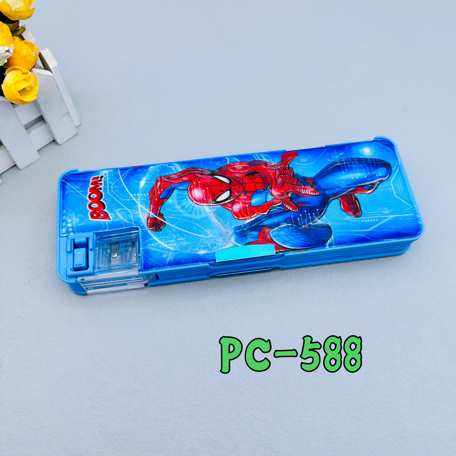 Plastic Pencil Box W/sharpener 21.3x7.3x3.3cm Pencil Case #PC-1827 ...