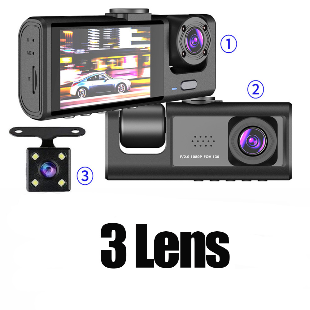 Full HD Car Dvr Dashcam 3 Sony Lens 1080P With Night Vision 360 Camera ...