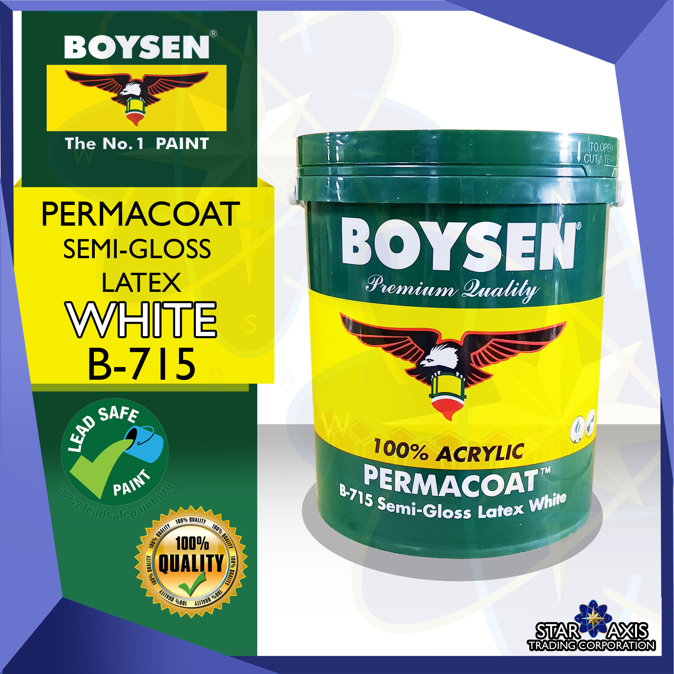 BOYSEN PERMACOAT SEMI-GLOSS LATEX WHITE B-715 4L | Lazada PH