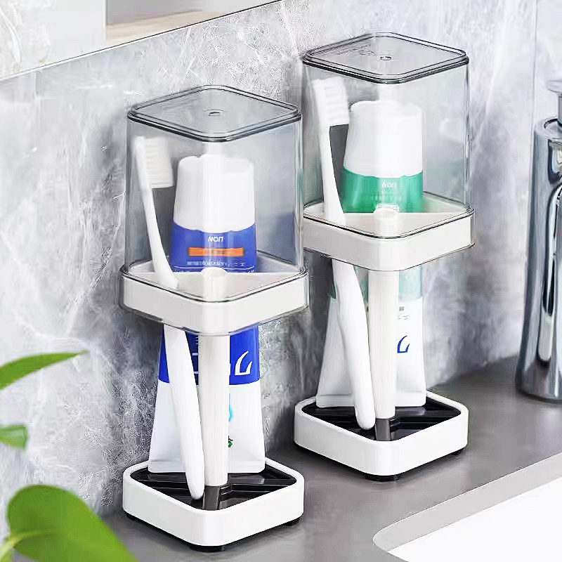 Cute Toothbrush Holder Organizer and Toothpaste Case with Cover Cap ...