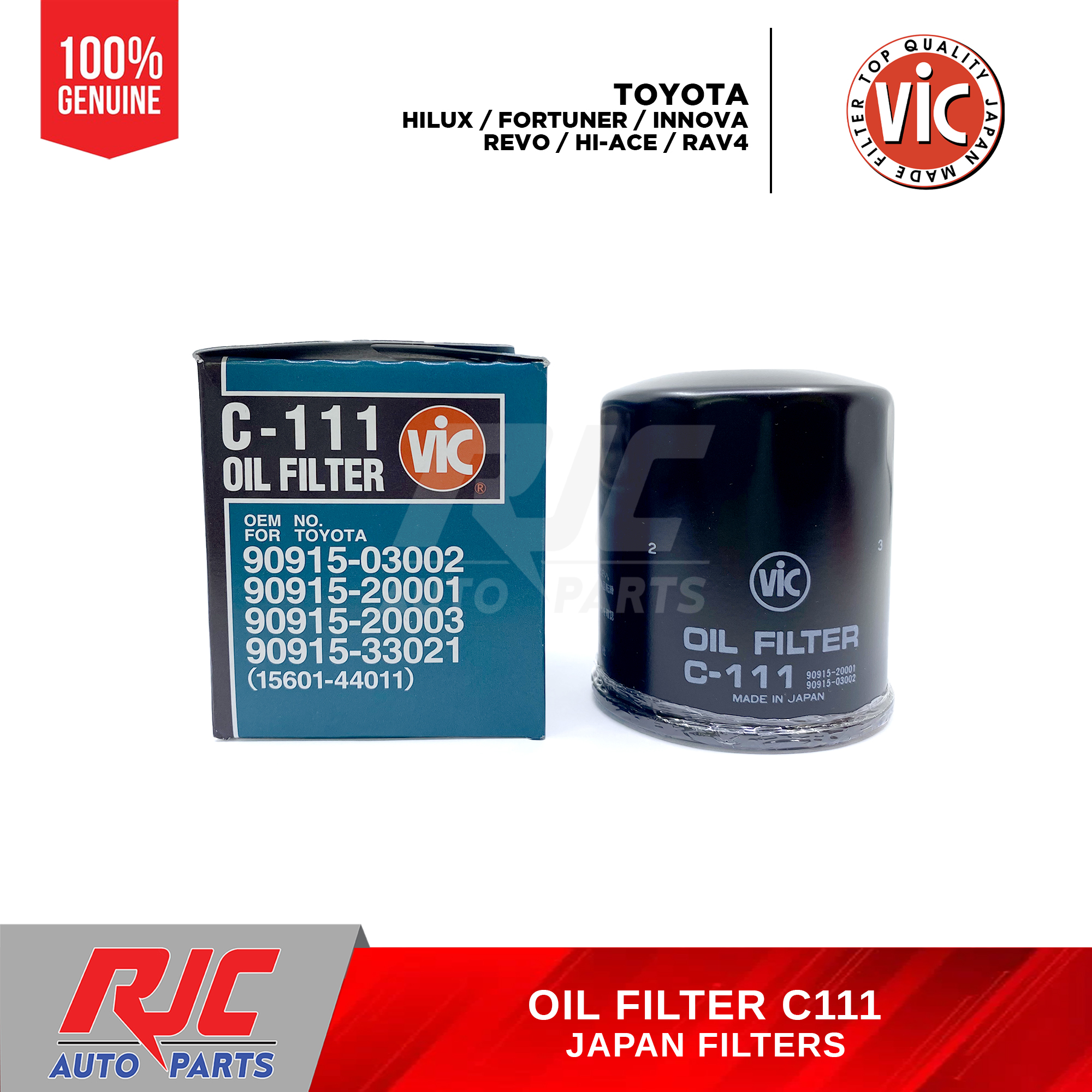 Vic Oil Filter C-111 C111 For Toyota Revo Camry Fortuner HiAce Hilux ...