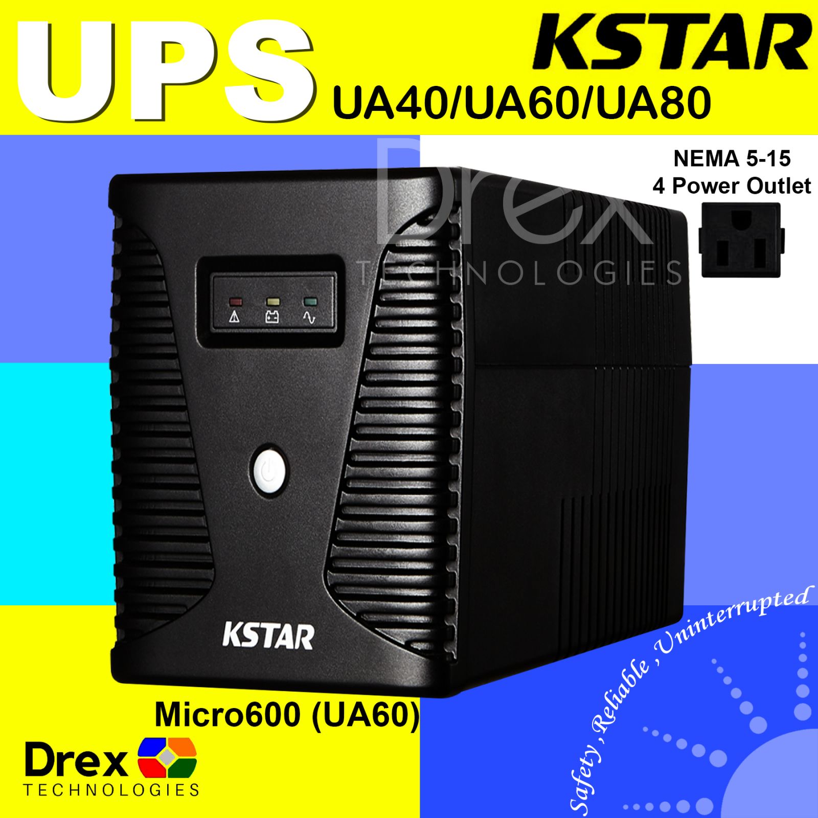 KSTAR UA60 Micro 600VA/360W Line Interactive Uninterruptible Power ...