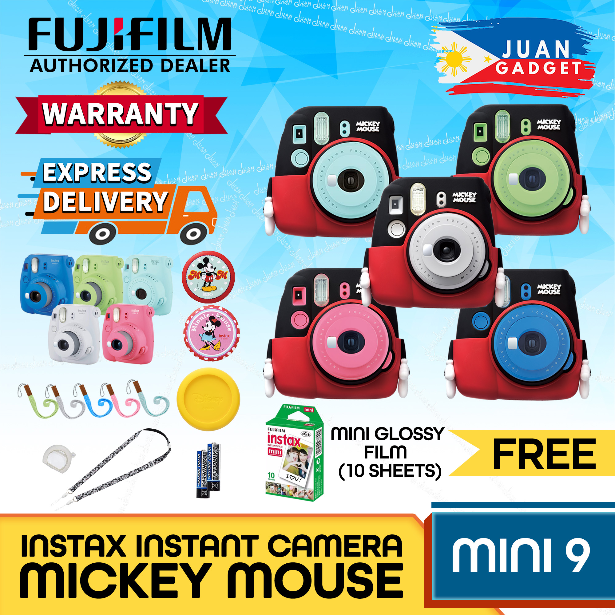 Fujifilm Instax Mini 9 Package Instant Camera Package (Disney Cartoon ...