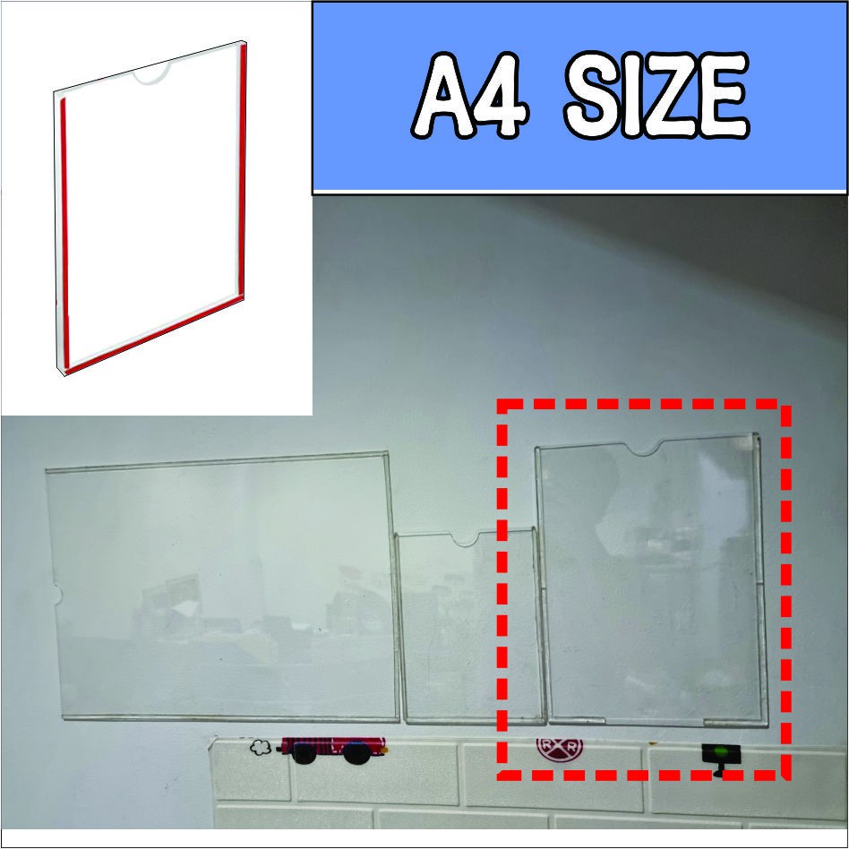 A4 A5 A3 Clear Acrylic Wall Frame / Paper Holder Poster Photo Display ...