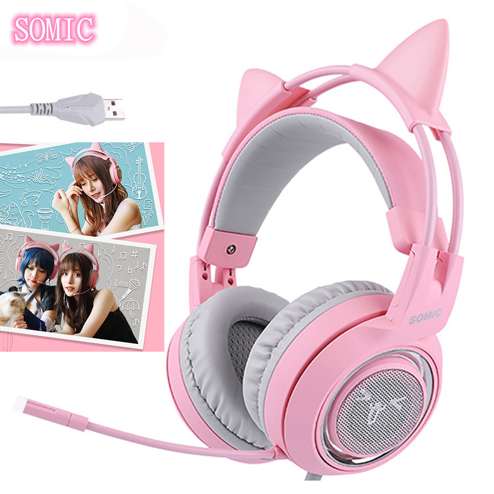SOMIC G951 Gaming Headset Virtual 7.1 Surround Sound Cat Ear Noise ...
