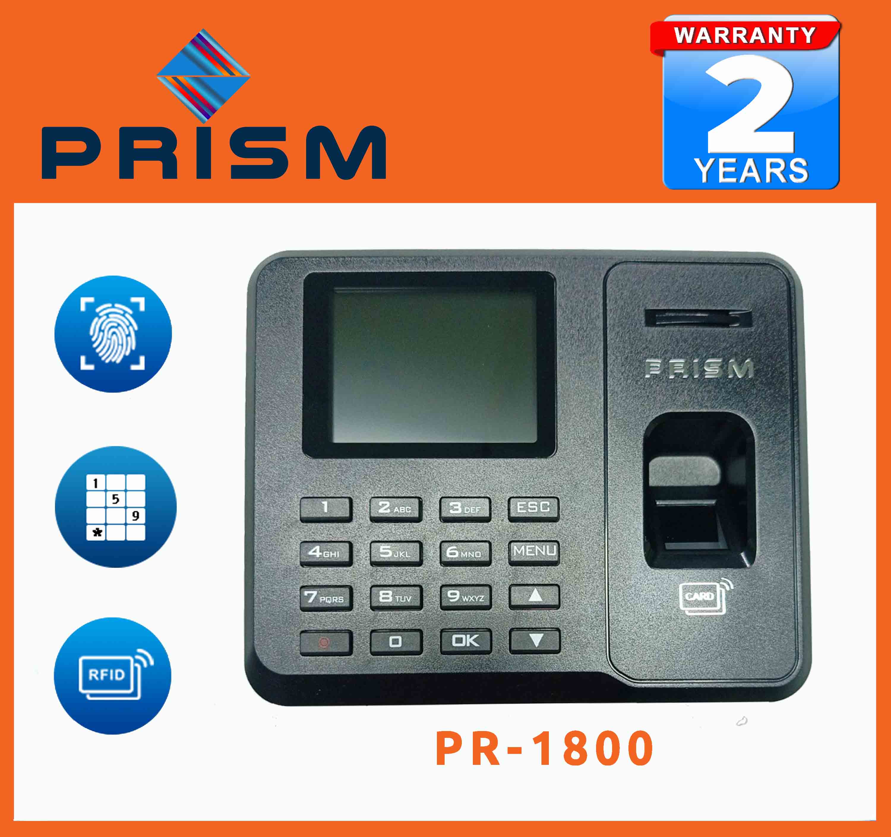 Prism PR-1800 Standalone Time Clock Biometric Fingerprint Time ...