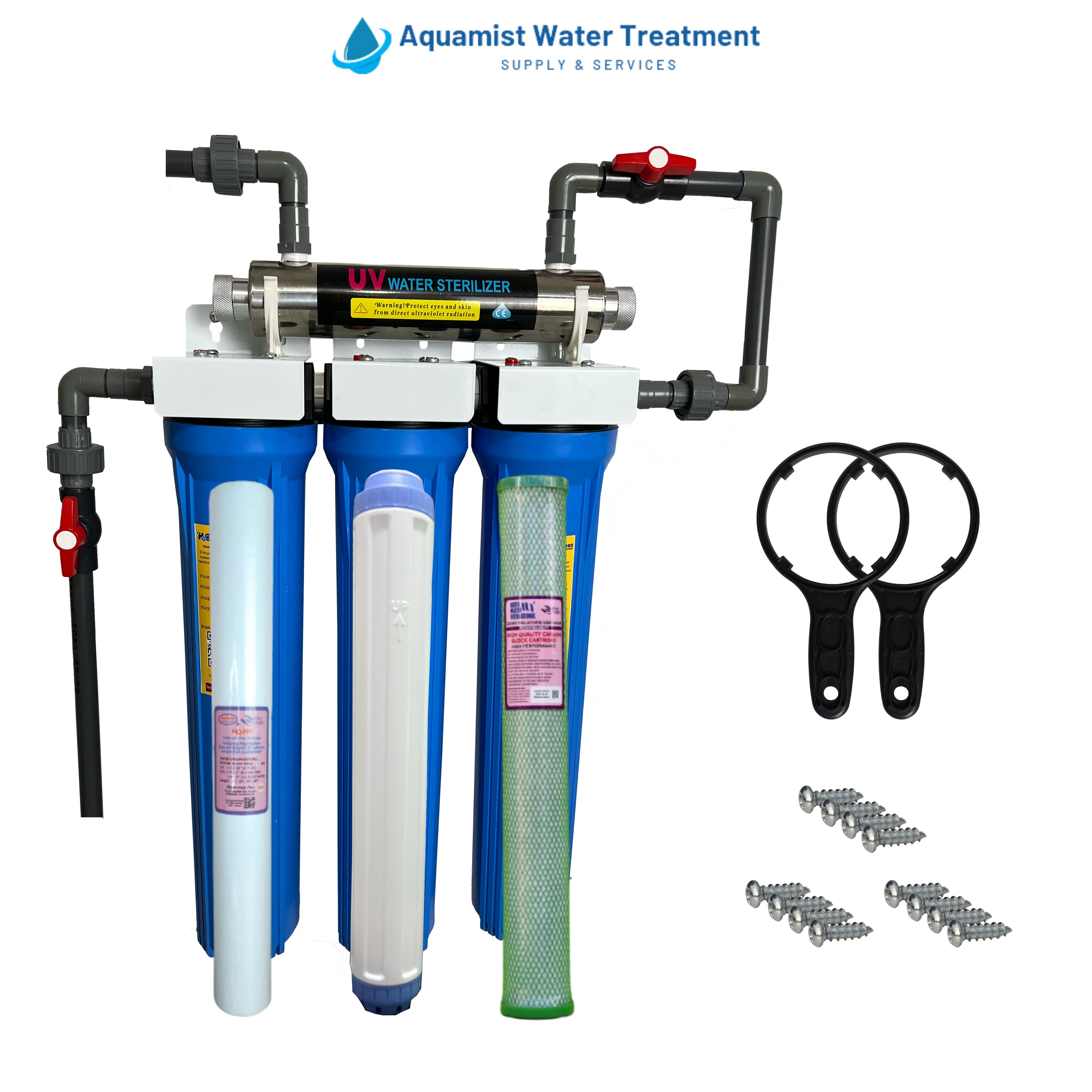 3 Stages Water Filter Refillable Deepwell Standard Heavy Duty Complete ...