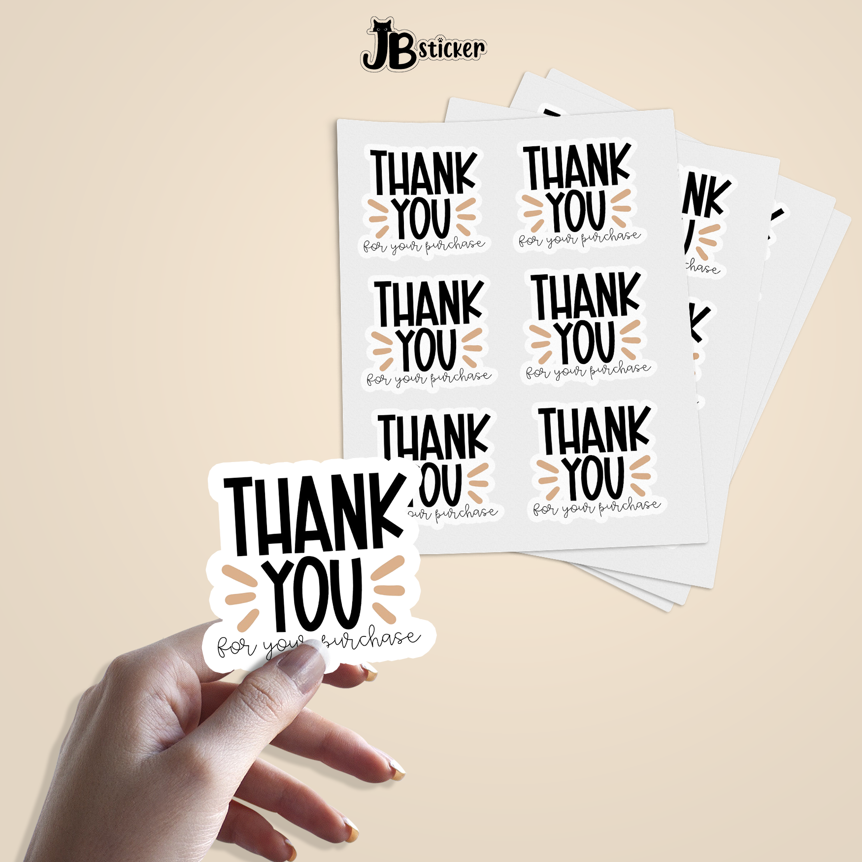 50pcs Thank you Sticker Label, Packaging Labels, Product Stickers ...