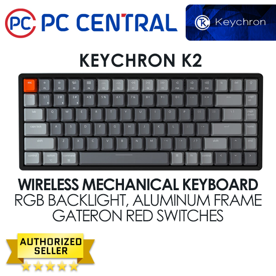 Keychron K2 Version 2 Mechanical Keyboard | Aluminum | Gateron Red ...