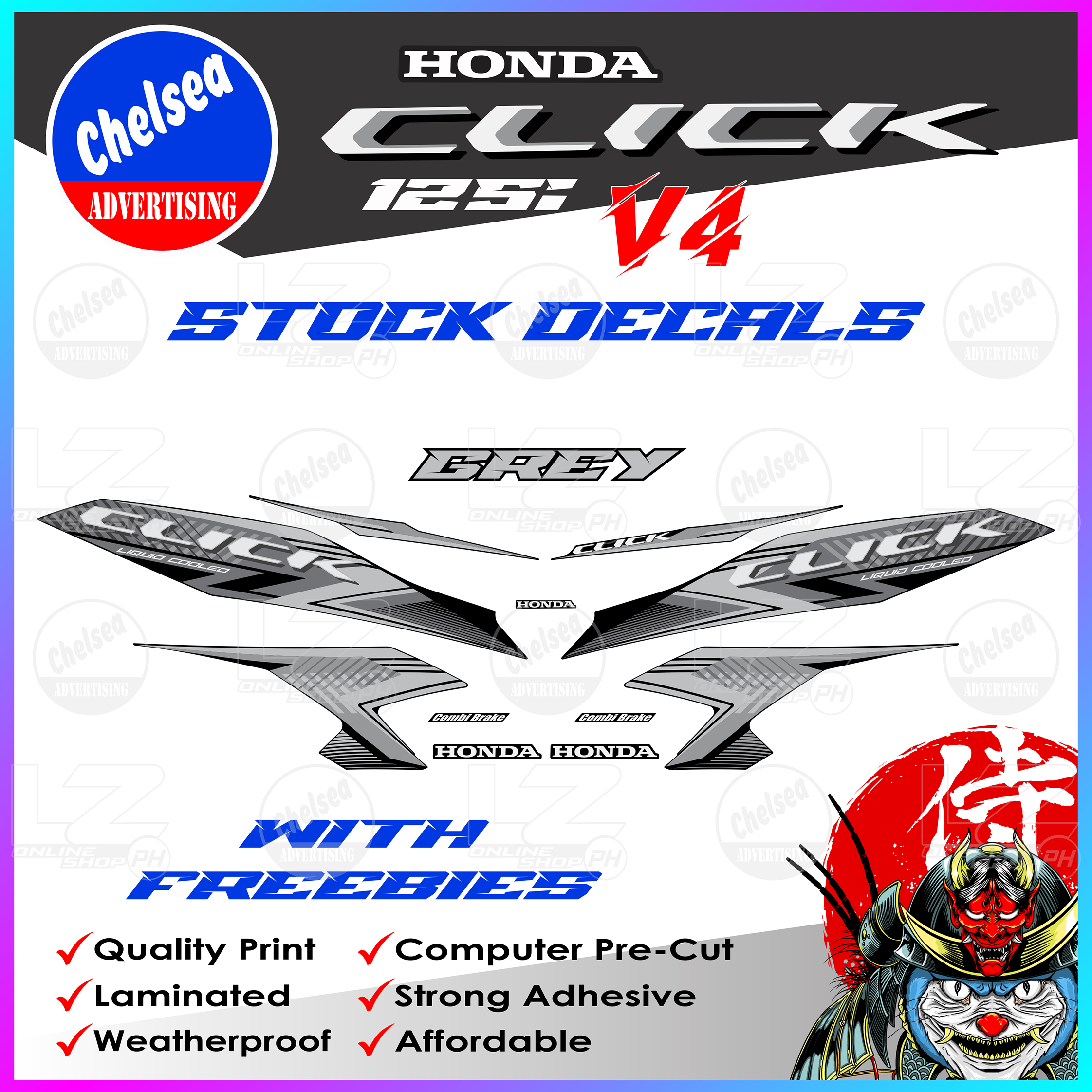 Honda Click 125i V4 Stock Decals / Stickers with freebies | Lazada PH