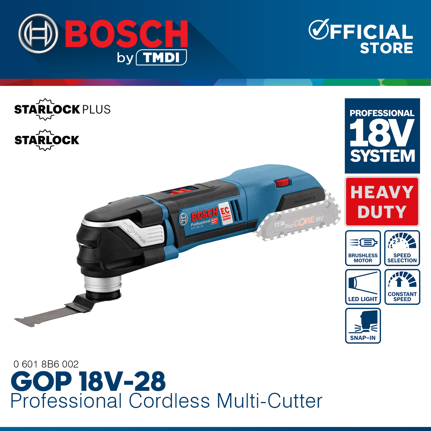 BOSCH Professional Lithium Ion Li-Ion Cordless Oscillating Multi-Cutter ...