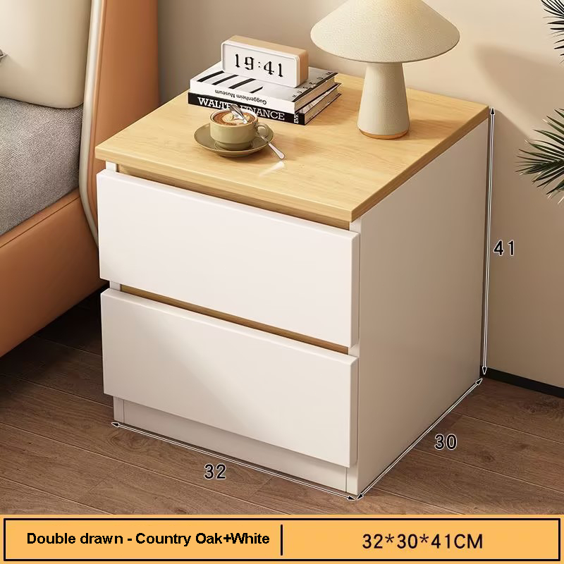 TENDO Simple Wooden Nightstand Nordic Bedside Table with Darwer ...