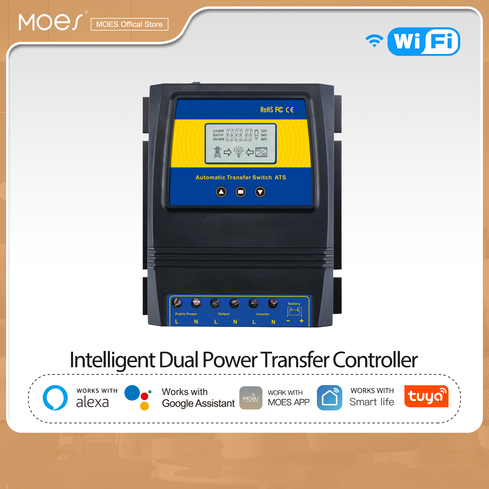 Automatic ATS Dual Power Transfer Switch Solar Charge Controller for ...