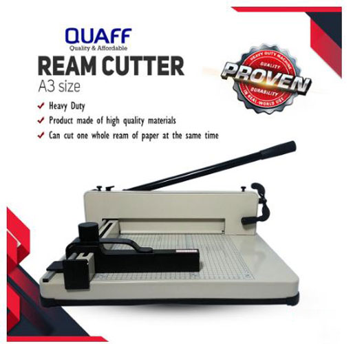 QUAFF Ream Cutter A3 Size Metal Body (cut up to 500 sheets of 500 ...