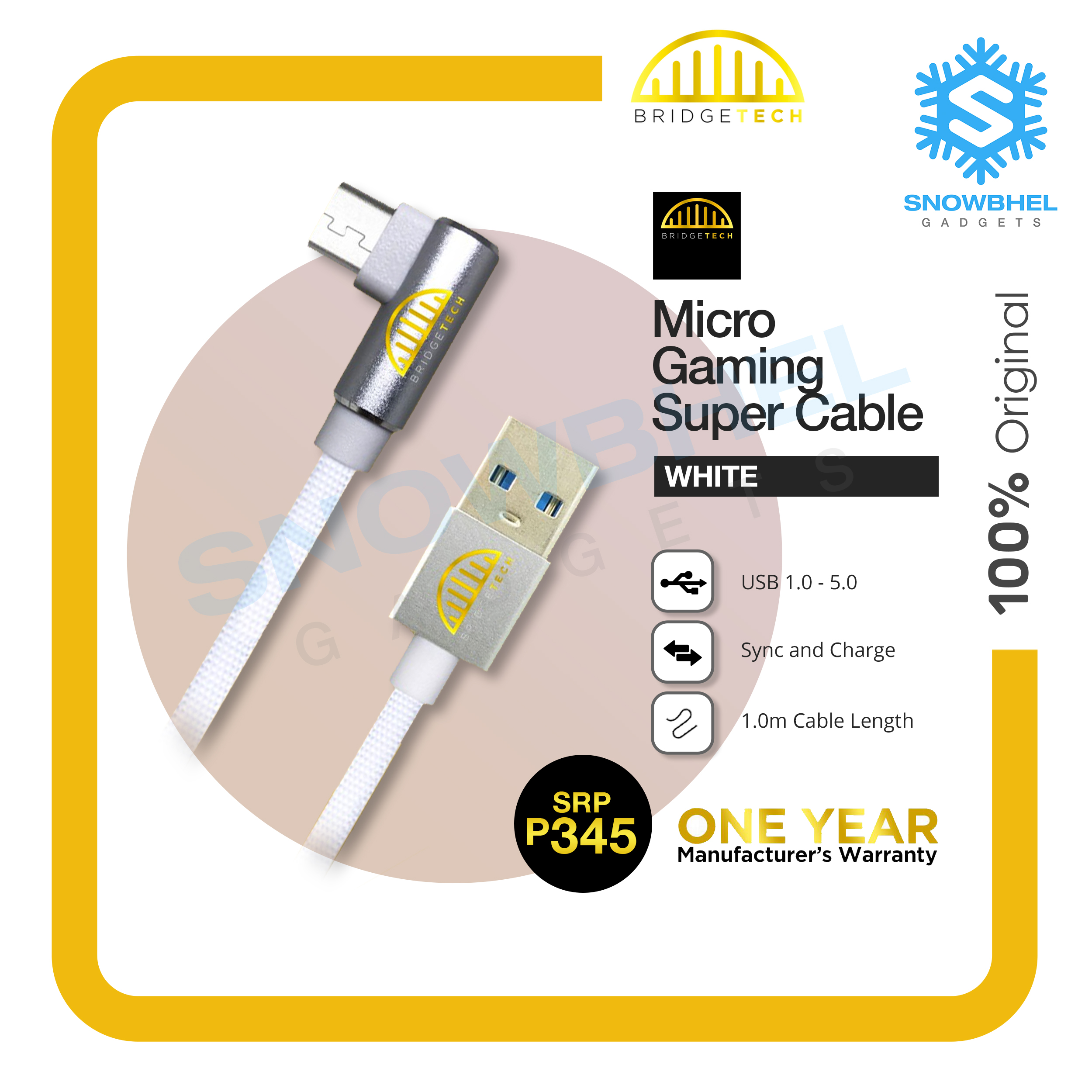 Micro USB Gaming Cable Bridgetech Super Gaming Cable Miro Cable | Lazada PH