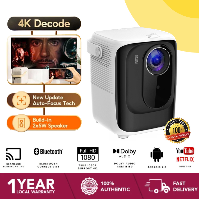 Portable 5G WIFI Mini Projector For Phone Smart Real 1080P 4K Ultra ...