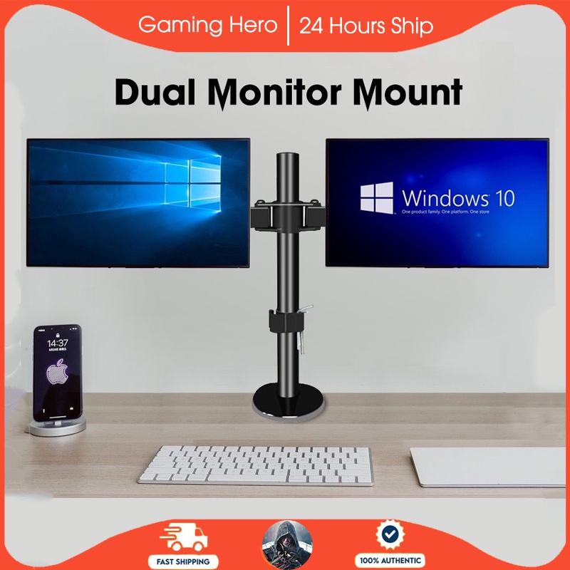 【Ready Stock】 Dual Monitor Stand Mount Adjustable Monitor Desk Stand ...