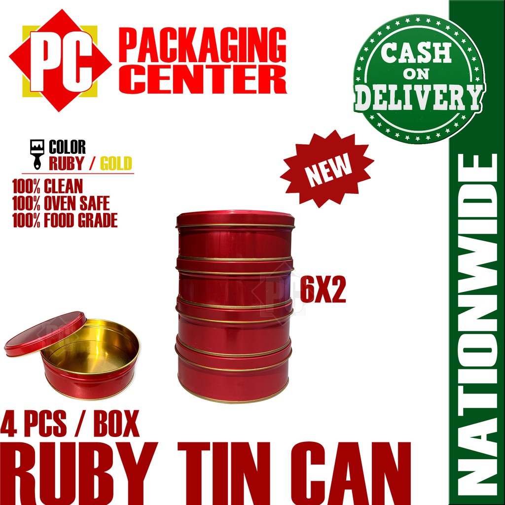 【new】 6x2 Ruby Dream Cake Tin Can by 4pcs per box COD Nationwide ...