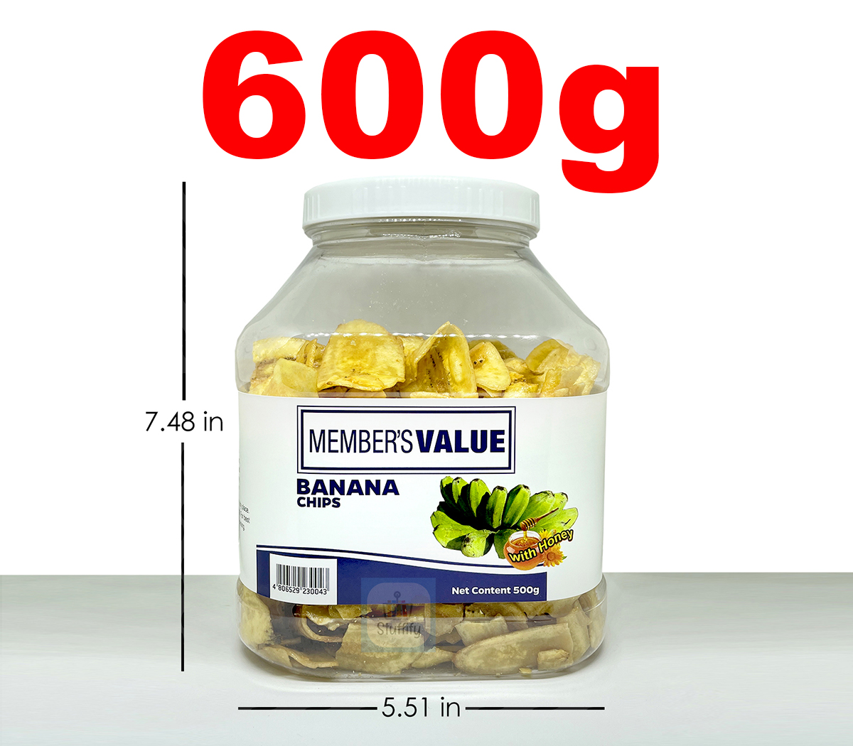 MEMBER'S VALUE Banana Chips (1 Jar), 100% Authentic, Made with Honey ...
