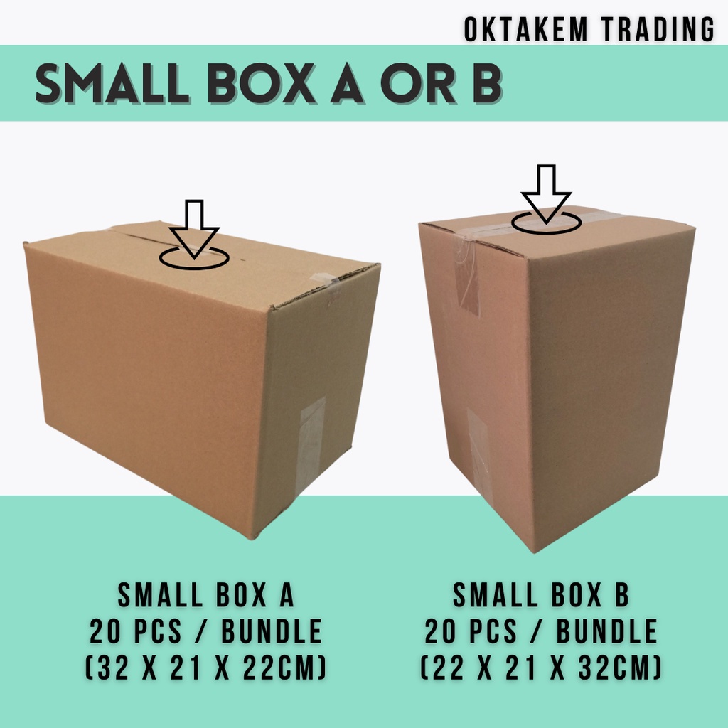 Oktakem Small Carton Box 20 pc Bundle Plain No Labels Karton Box ...