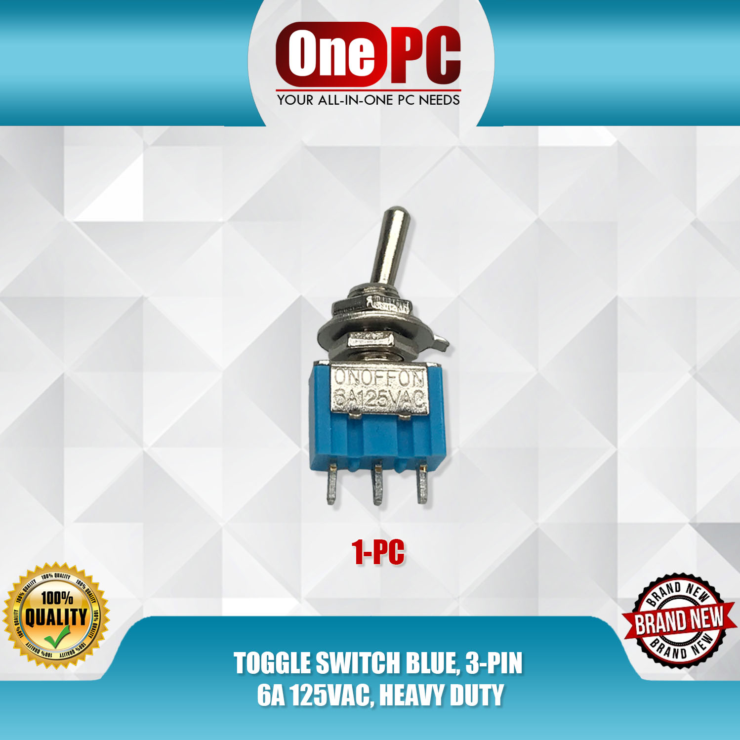 TOGGLE SWITCH BLUE, 3-PIN 6A 125VAC, HEAVY DUTY | Lazada PH