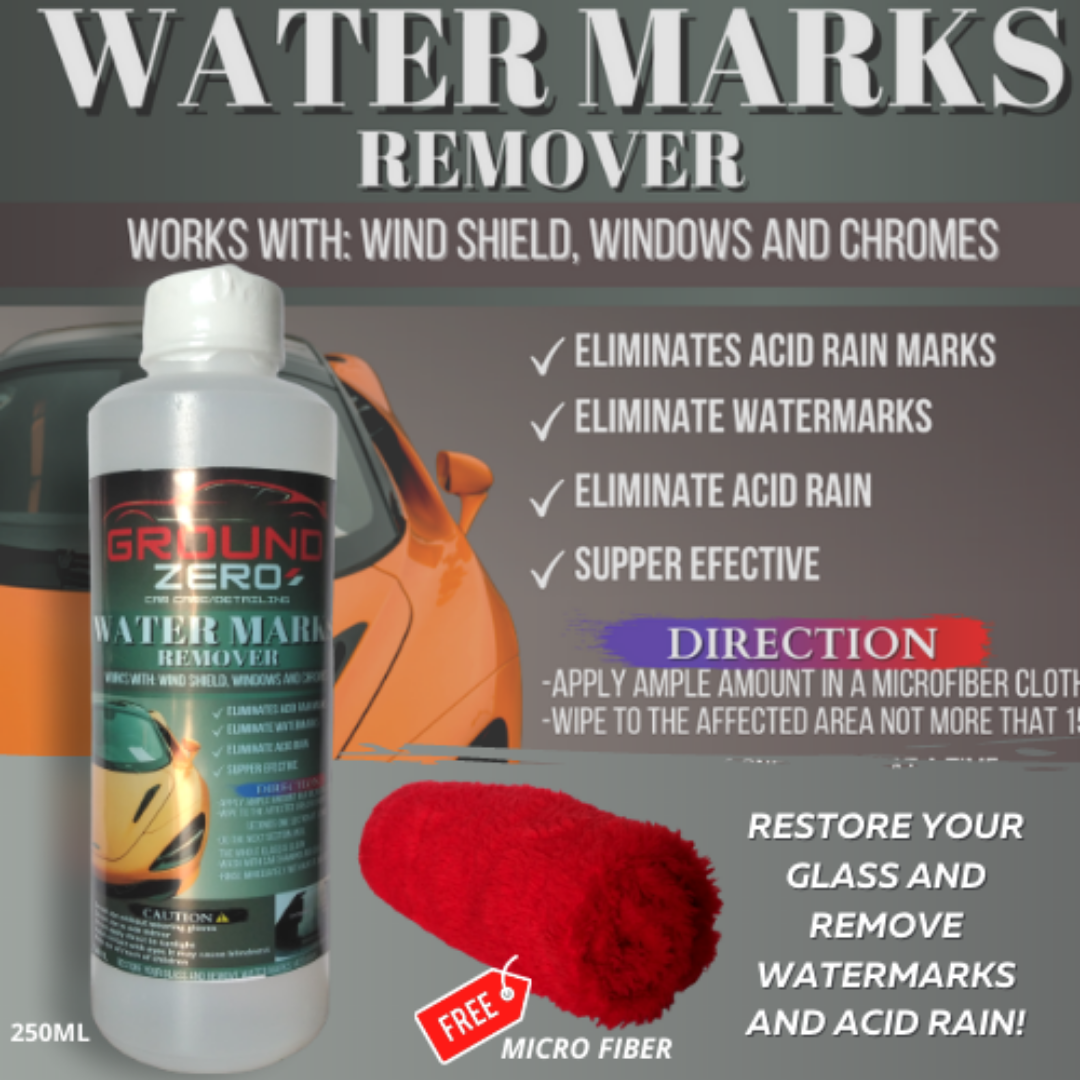 Ground Zero Water marks remover(acid rain remover) 250ML glass care for ...
