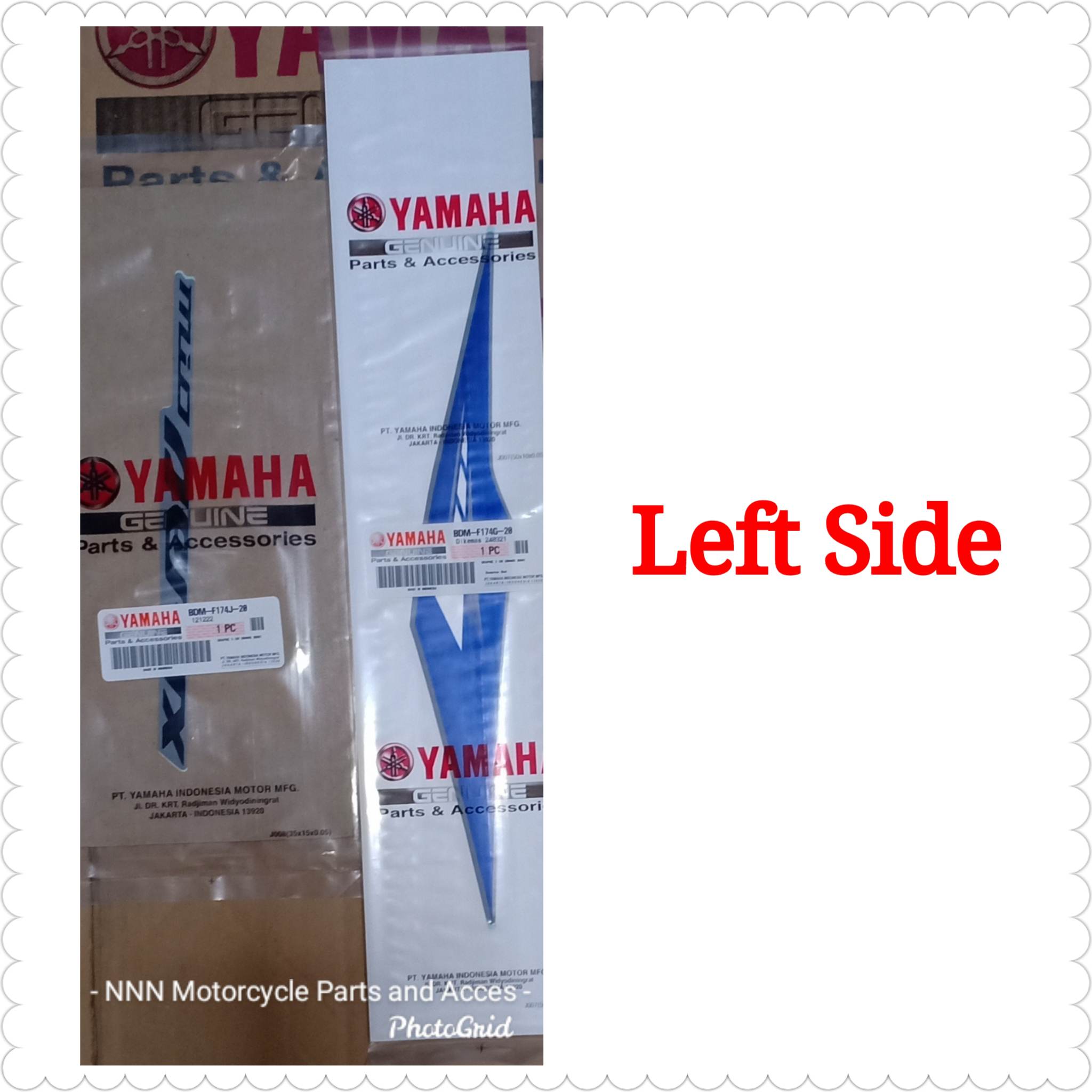 DECALS/STICKER FOR COVER SIDE 5 AND 6 BLUE/GRAY AEROX V2 YAMAHA GENUINE ...