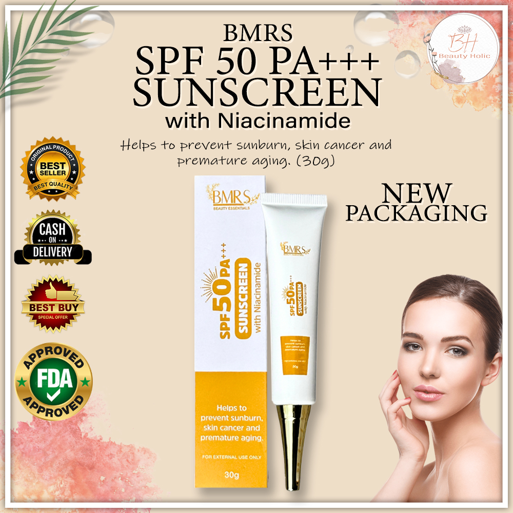 SUNSCREEN SPF50 PA+++ WITH NIACINAMIDE By: BMRS (NEW PACKAGING) 30 GRAMS | Lazada PH