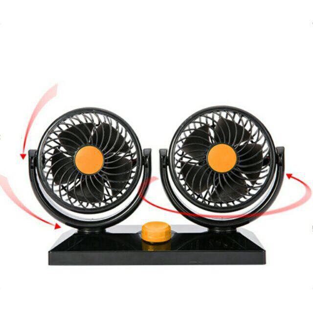 12v and 24v double headed car fan 360 degrees vehicle durable | Lazada PH