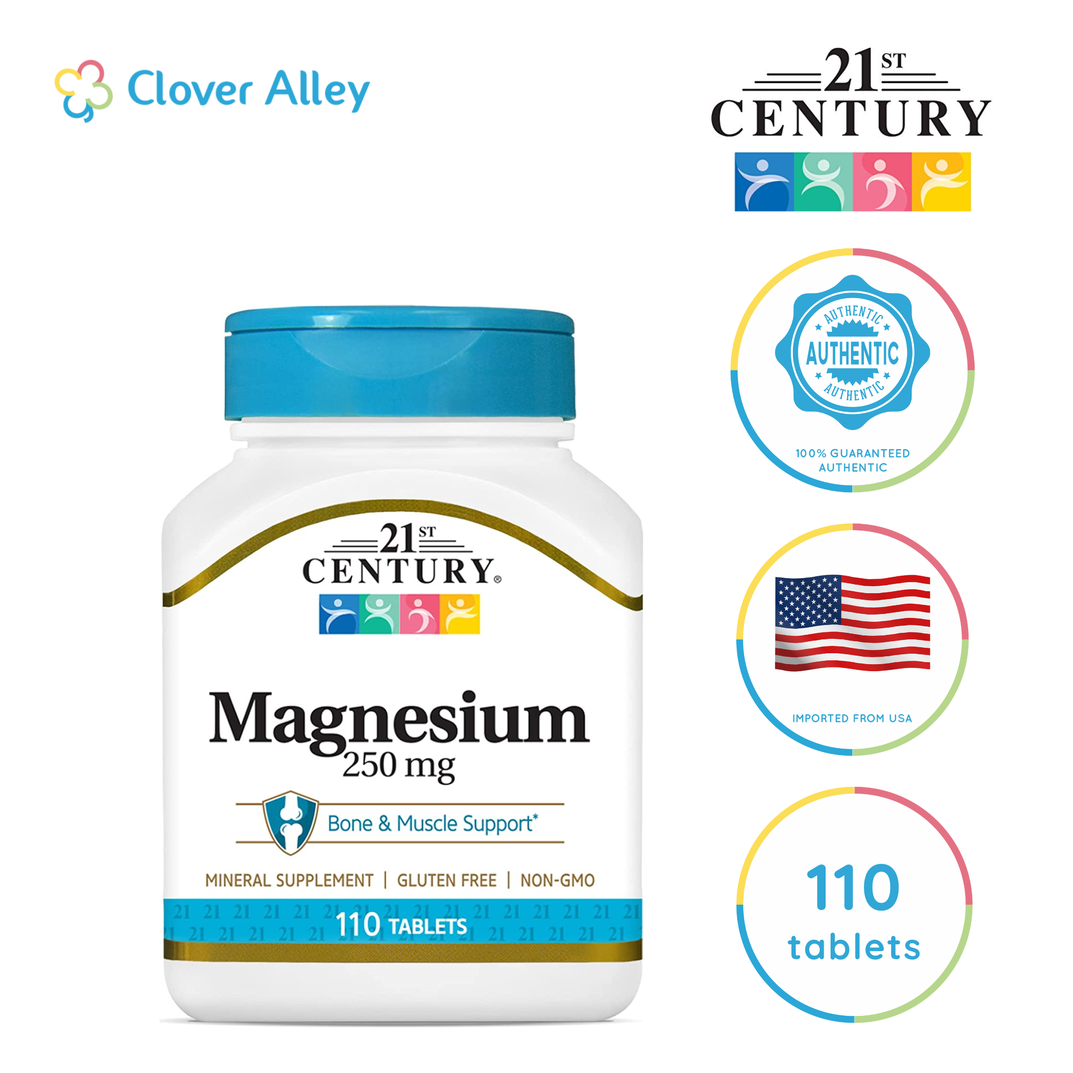 21st Century Magnesium 250mg 110 tablets(01/2027 expiry) | Lazada PH