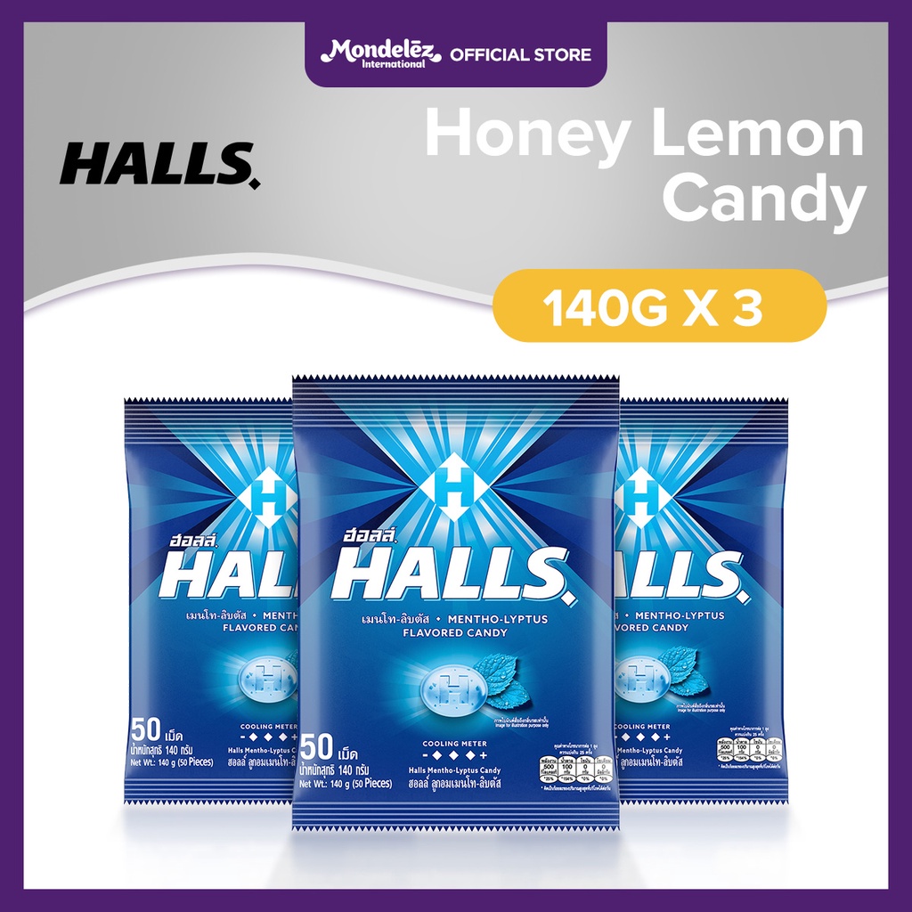 Halls Hard Candy 50 pcs - Mentho-lyptus Flavor 140g Mouth Freshener and ...