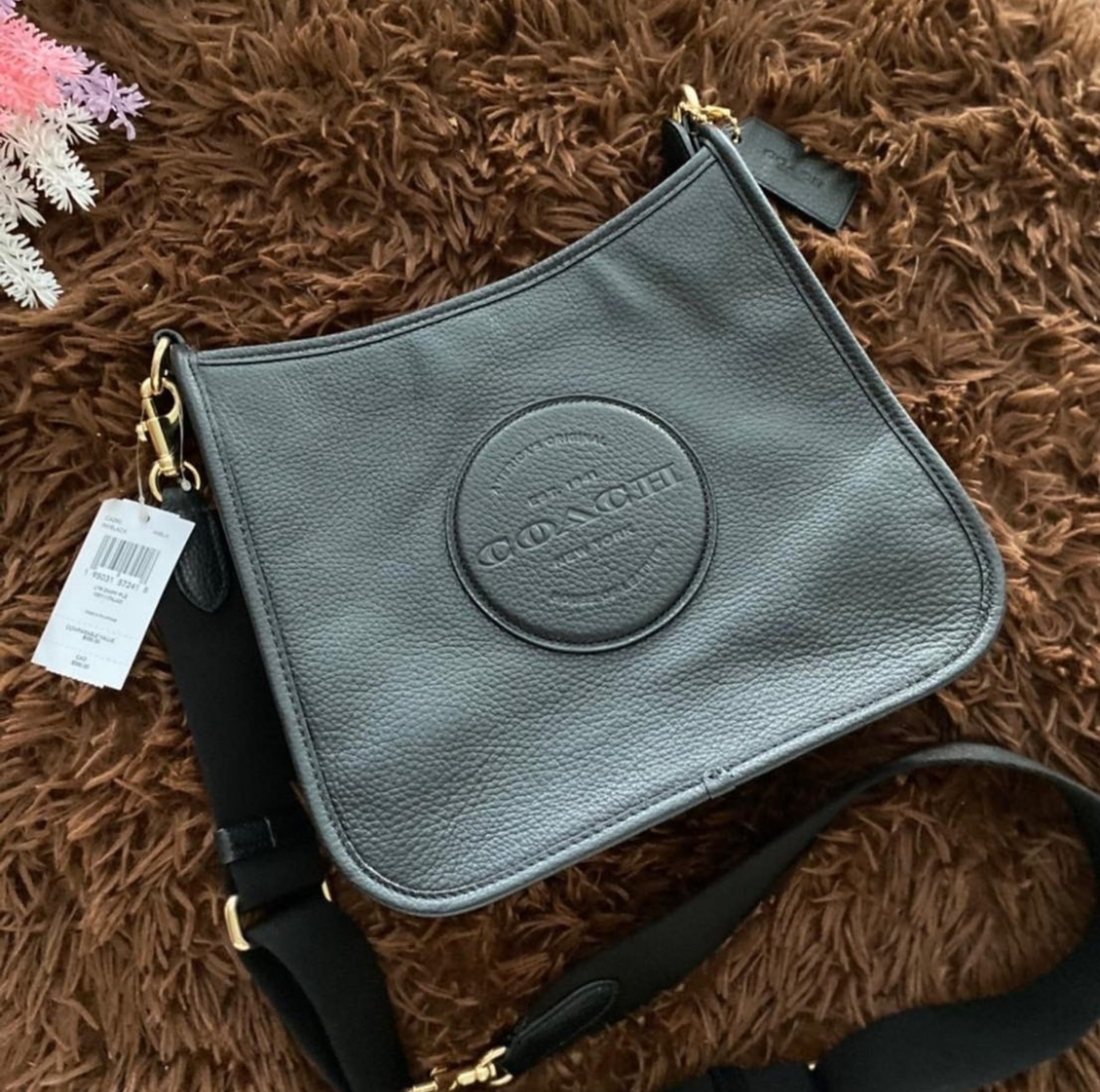 Coach CA290 Dempsey Zip Top File Bag in Black Refined Pebble Leather ...