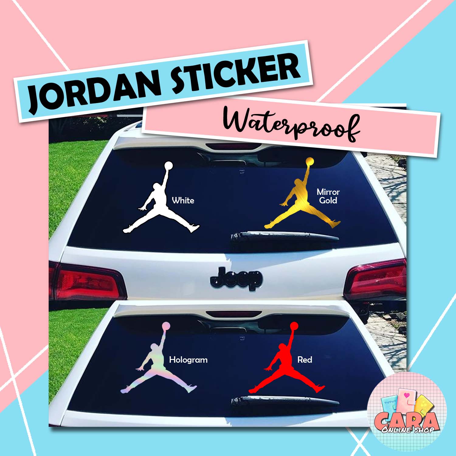 Jordan Car Sticker 9inches / Die Cut Vinyl Sticker / Waterproof ...