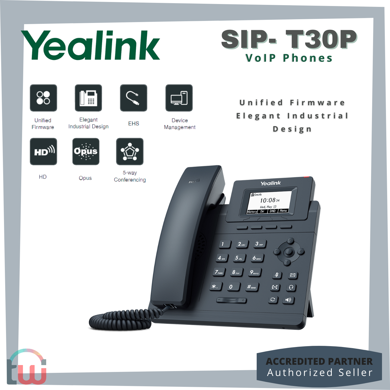 YEALINK IP Phones SIP-T30P Classic Entry Level HD Voice Handset ...