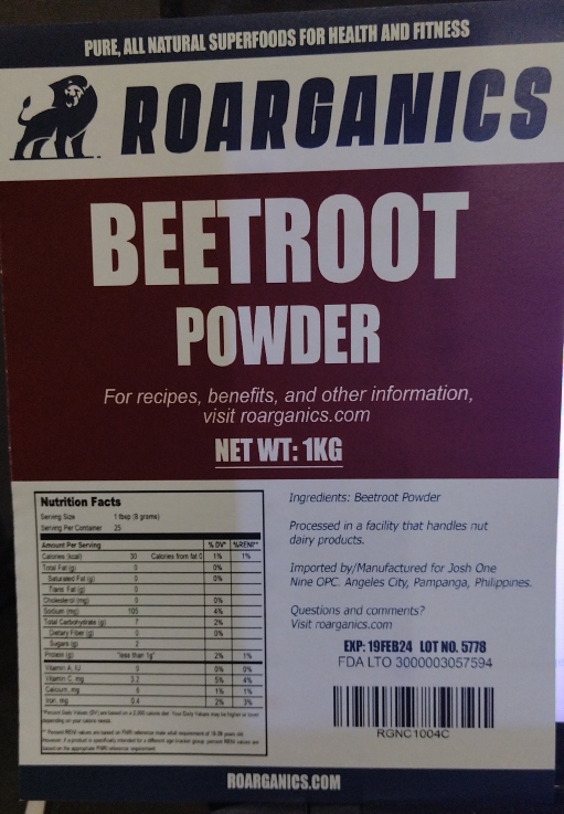 Beetroot Powder 1kg by Roarganics | Lazada PH