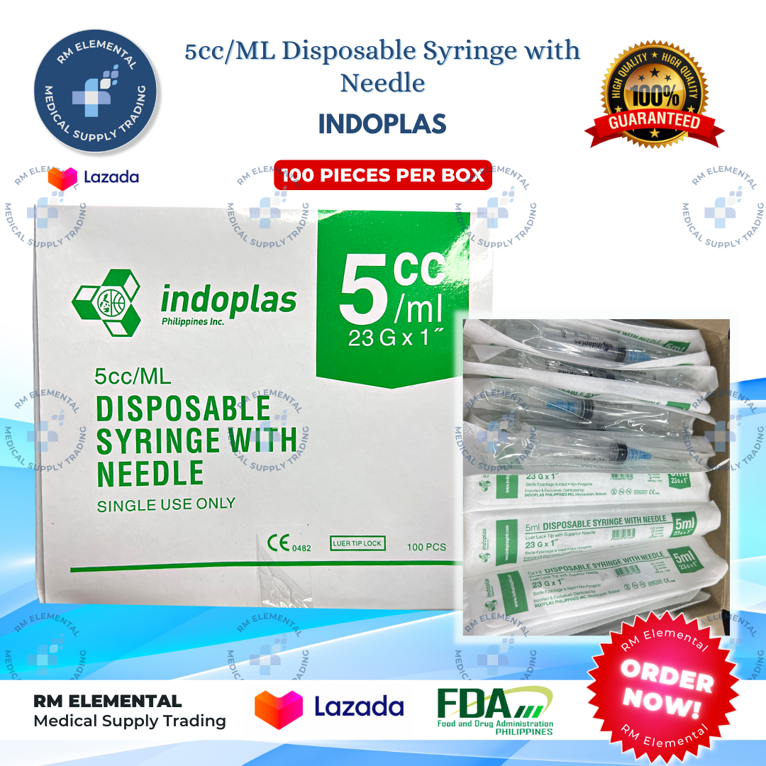 5cc Disposable Syringe INDOPLAS 100 pieces per BOX | Lazada PH