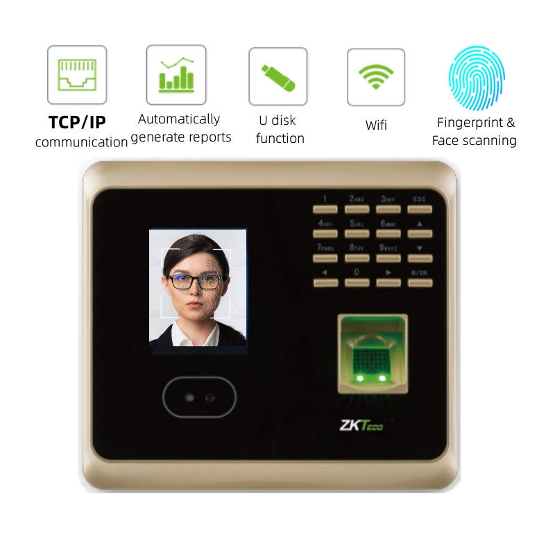 Zkteco Attendance Machine Face Time Clock Face Recognition Time Attendance Simple Door Access ...