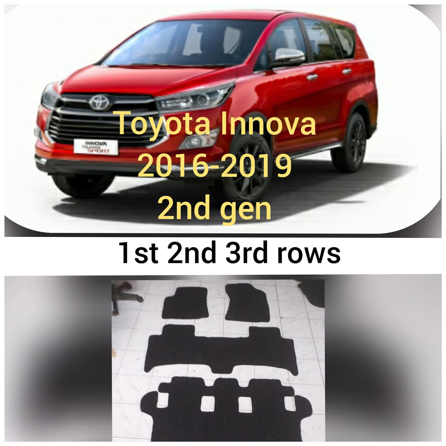 Toyota Innova 2016-2022 2nd gen nomad rubber car mat 1st 2nd 3rd rows ...