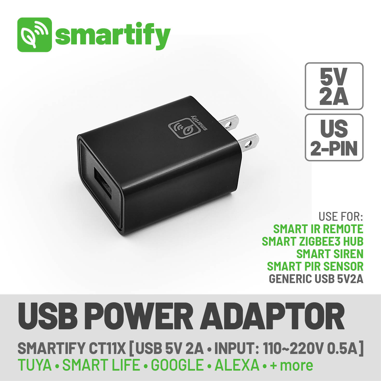 [SPARE PARTS] SMARTIFY USB POWER ADAPTOR (5V 2A 110-220V) MSCX PSO MISC-CT11X | Lazada PH