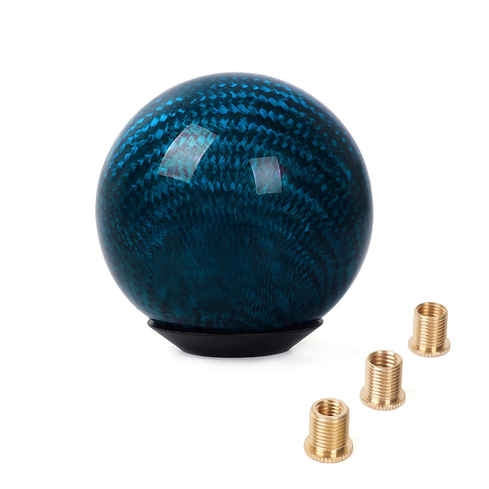 SfN031uioijjjvkri Round Ball Shaped Shift Shift Knob Car Carbon Fiber ...