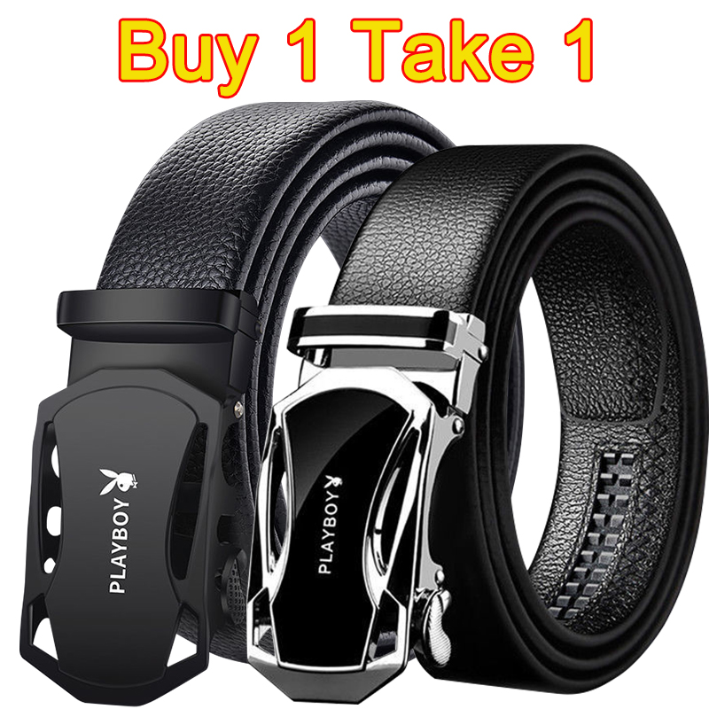 Korean Men's Automatic Belt Buckle Leather Business Cowhide Pant Belt ...