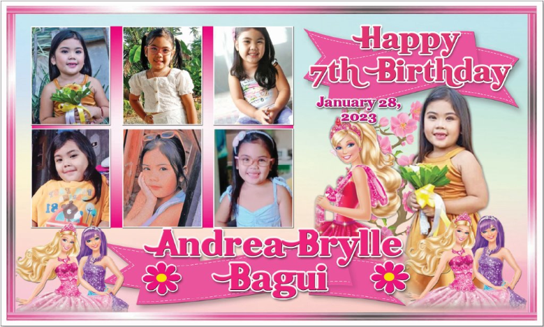 BARBIE-THEME FreeLayout Tarpaulin party decoration banner backdrop ...